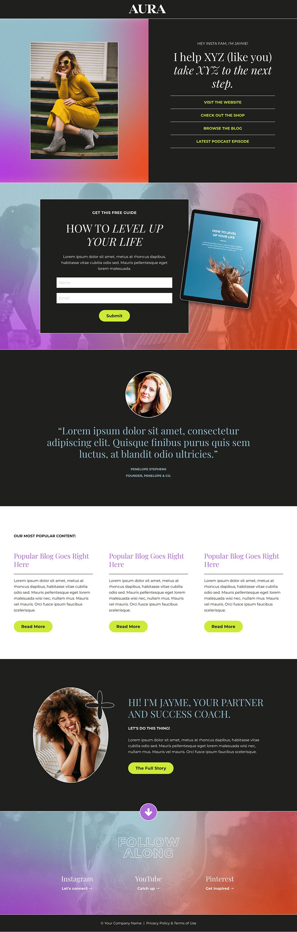 Kajabi Link in Bio Landing Page Kajabi Instagram Links Page Kajabi Links Page Template Kajabi ...