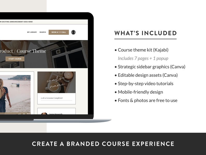 Customizable Kajabi Course Theme Template - Etsy