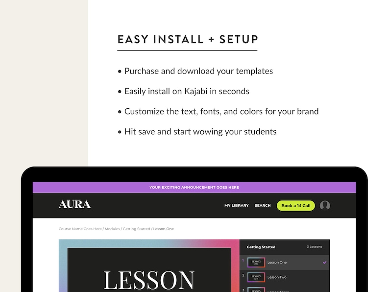 Kajabi Course Theme: Customizable Template With Canva Graphics - Etsy