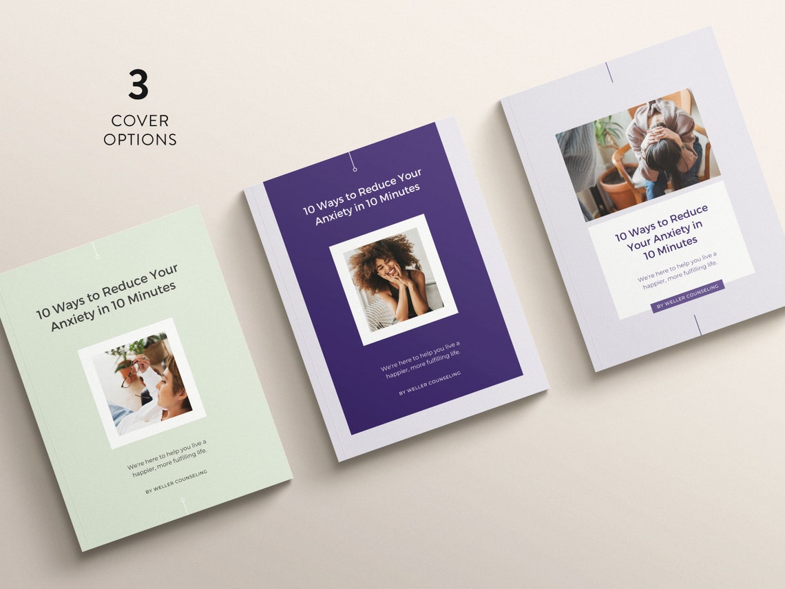 Wellness Course Workbook Template Bundle Telehealth Ebook Canva Purple ...