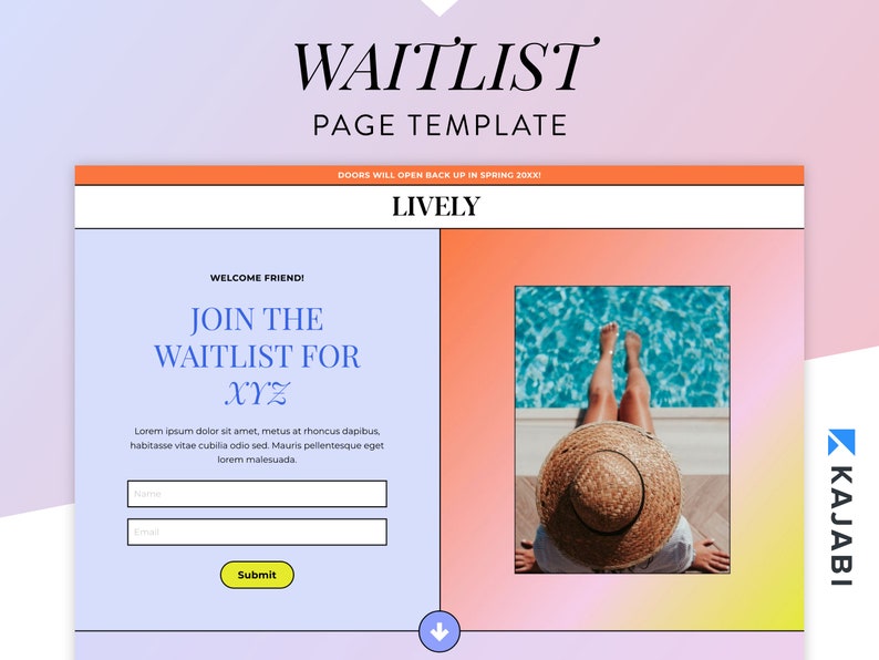 Kajabi Waitlist Page Template Kajabi Template Waitlist Kajabi - Etsy