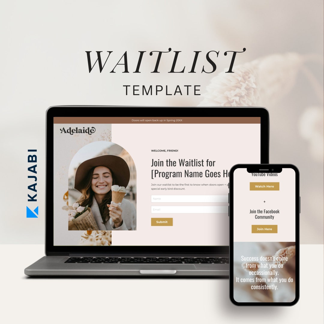 Kajabi Waitlist Page Template Boho Kajabi Template Waitlist Kajabi Coaching Template Sales Page ...