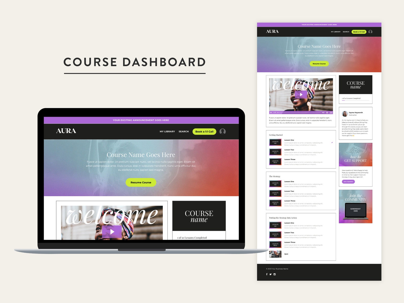 Kajabi Course Theme: Customizable Template With Canva Graphics - Etsy