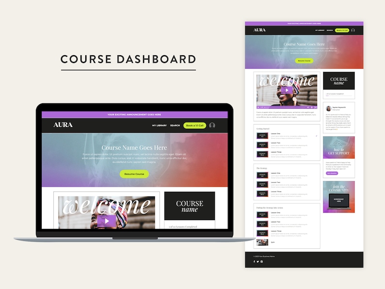 Kajabi Course Theme: Customizable Template With Canva Graphics - Etsy