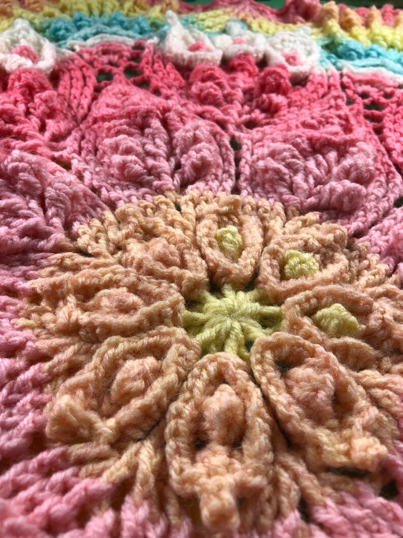 Pastel Pink Crochet Mandala Doily - Etsy