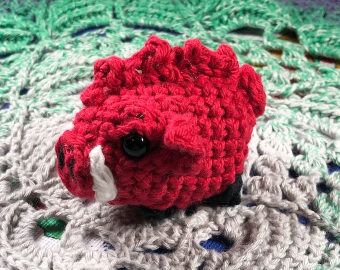 MINI Crochet Stuffed Razorback | Handmade Arkansas Hog Plush | Football ...
