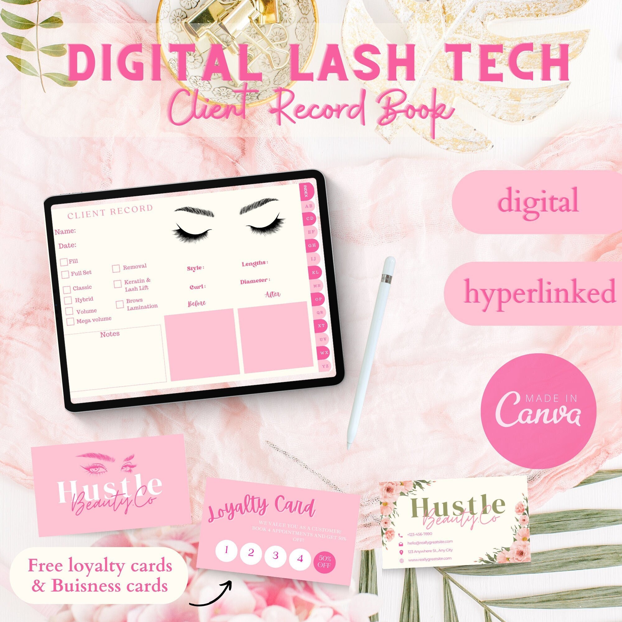2023 & 2024 Ultimate DIGITAL Lash Tech Bundle, 2023 Client Record Book ...