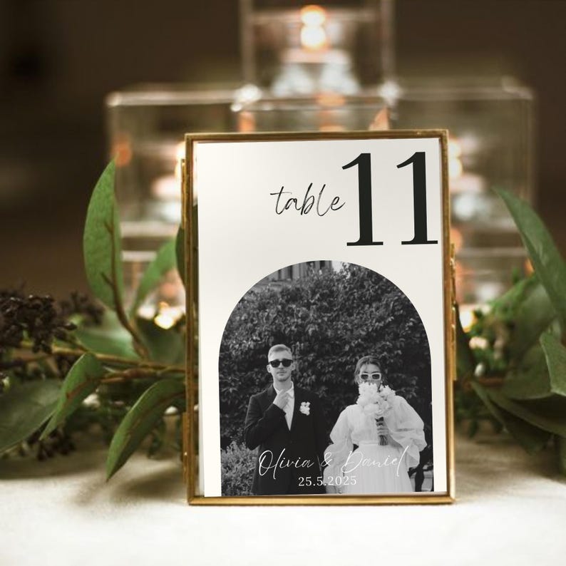 Photo Table Numbers, Modern Table Numbers, Wedding Photo Table Numbers ...