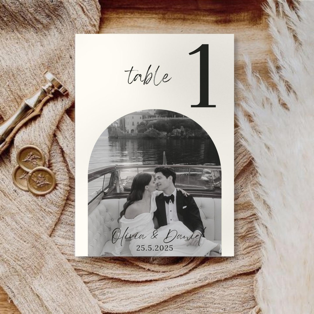 Photo Table Numbers, Modern Table Numbers, Wedding Photo Table Numbers ...
