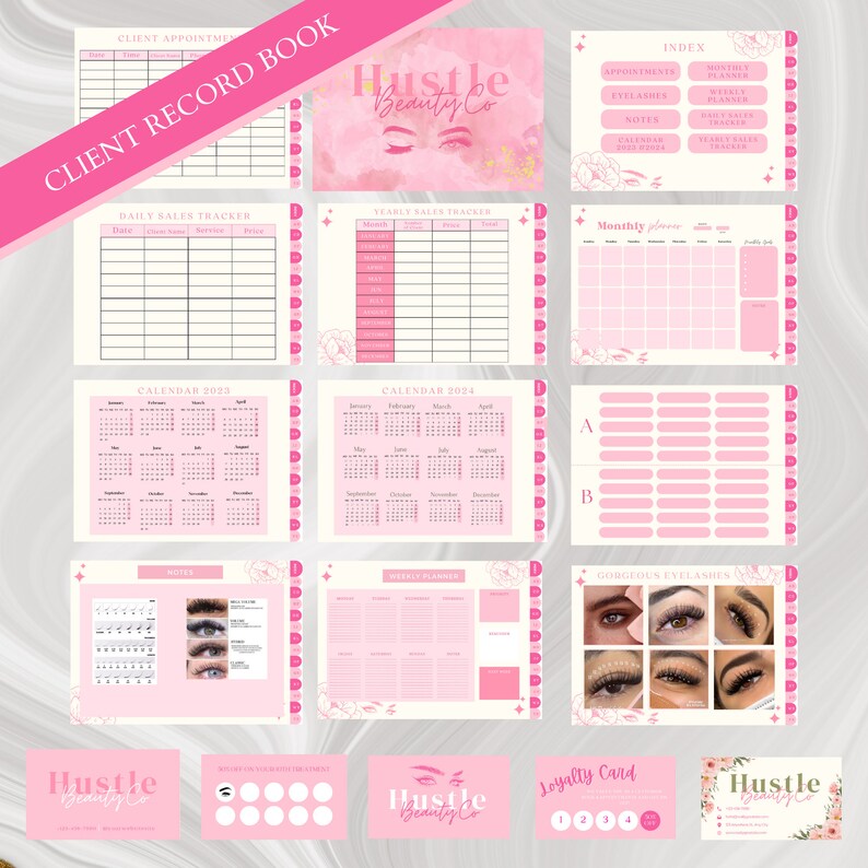 2023 & 2024 Ultimate DIGITAL Lash Tech Bundle, 2023 Client Record Book ...