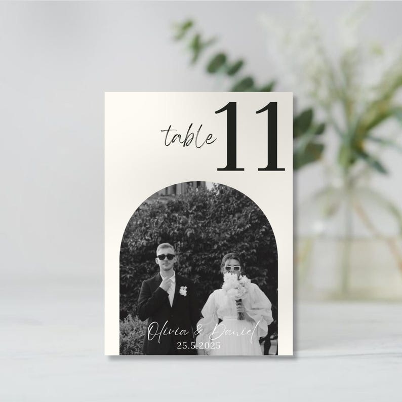 Photo Table Numbers, Modern Table Numbers, Wedding Photo Table Numbers ...