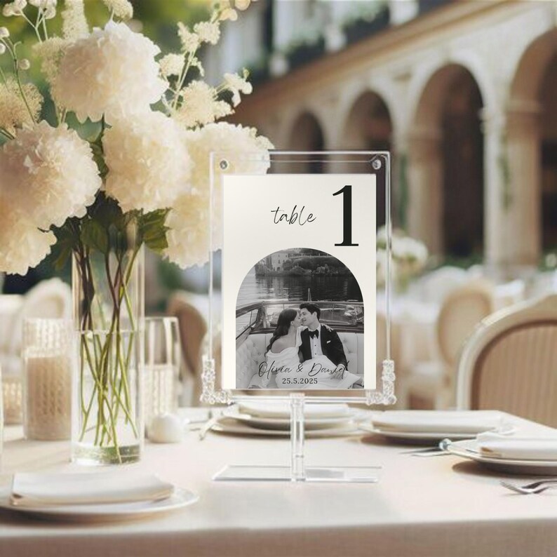 Photo Table Numbers, Modern Table Numbers, Wedding Photo Table Numbers ...
