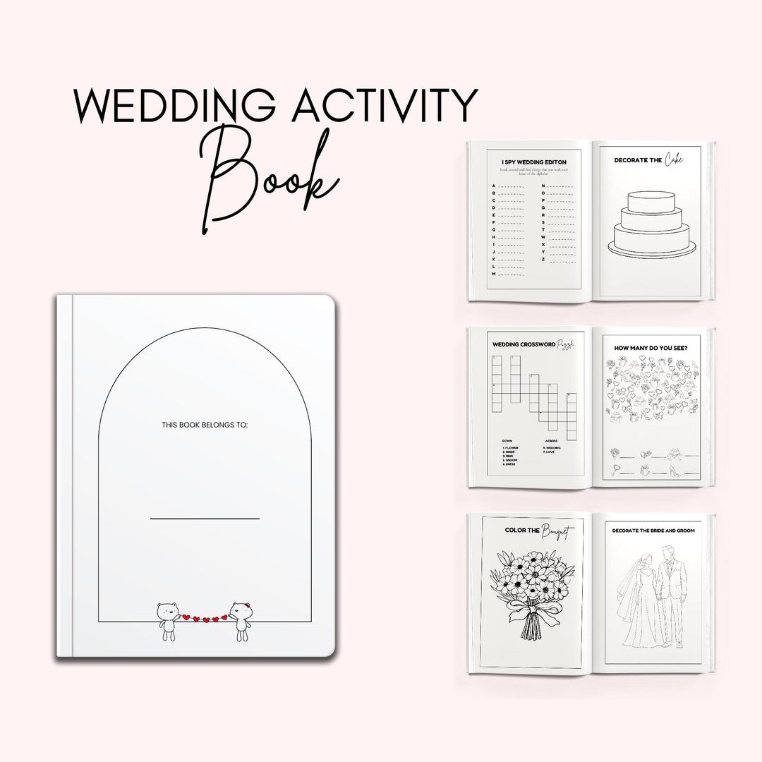 Wedding Activity Book for Kids, Printable Reception Games (digital ...