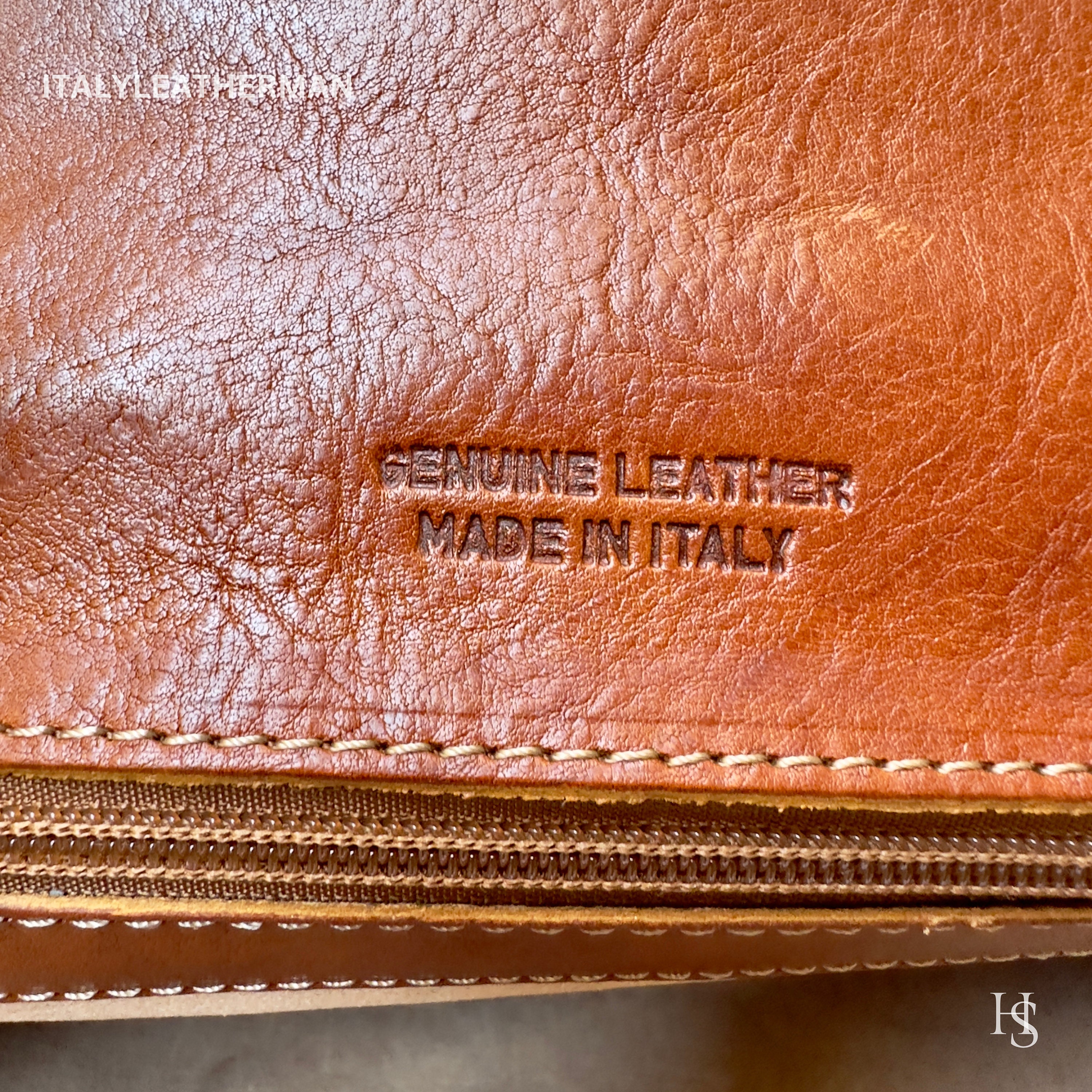 Italian Handmade Leather Briefcase: Vintage Men's Messenger Bag Crafted ...
