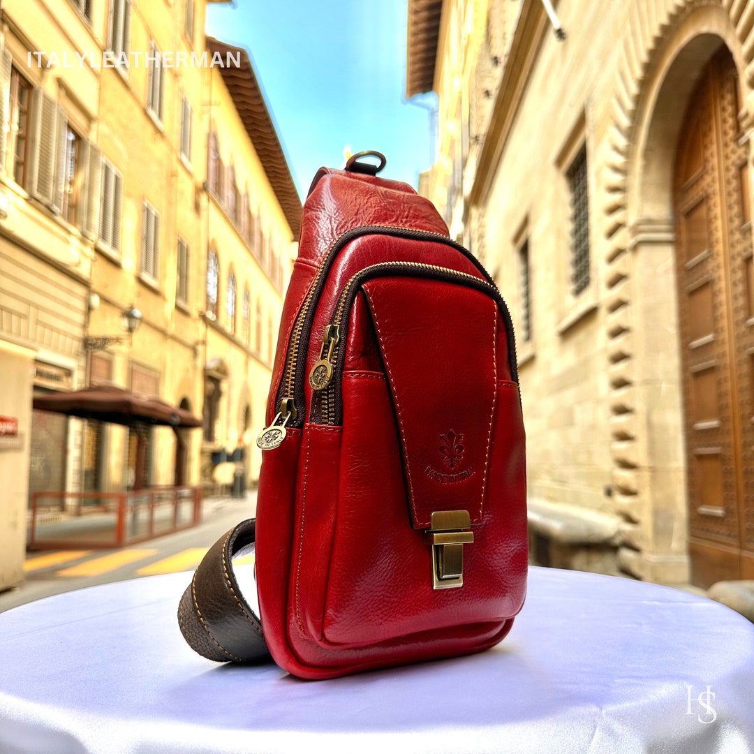 Italian Handmade Leather Sling Bags for Unisex Made in Italy From ...