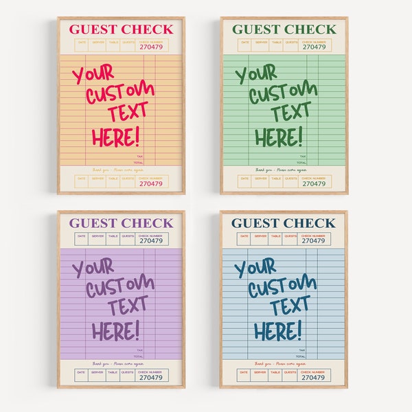 Guest Check Print - Etsy