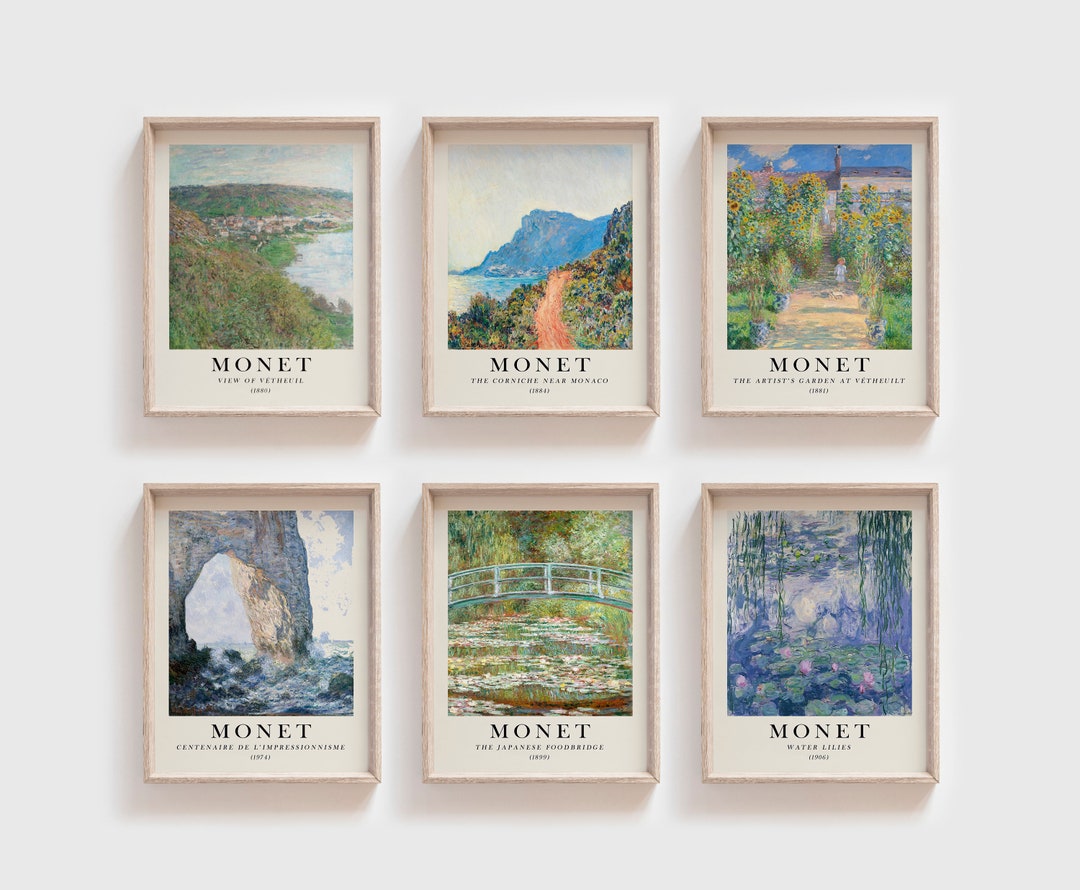 Claude Monet Set of 6 Prints, Monet Poster, Landscape Painting Print ...