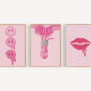 Pink Preppy Print Wall Art Bundle Preppy Wall Art Prints - Etsy