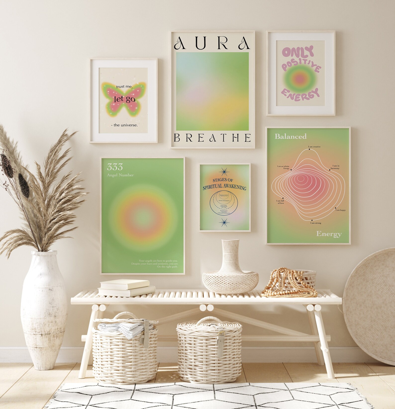 Gradient Wall Art Aura Poster Gradient Print Yoga Poster - Etsy