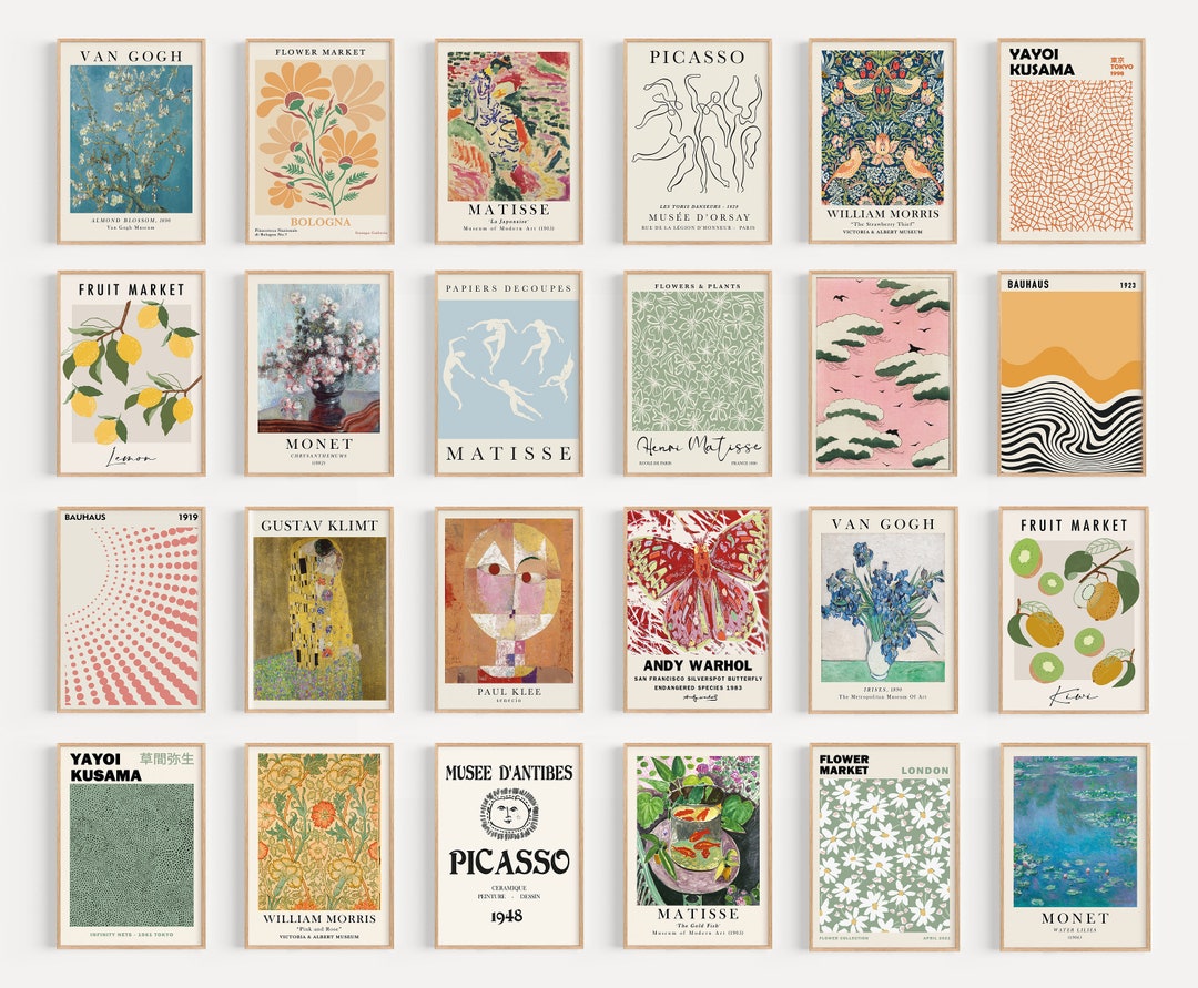 Colorful Gallery Wall Set of 24, Trendy Gallery Wall Prints, Matisse ...