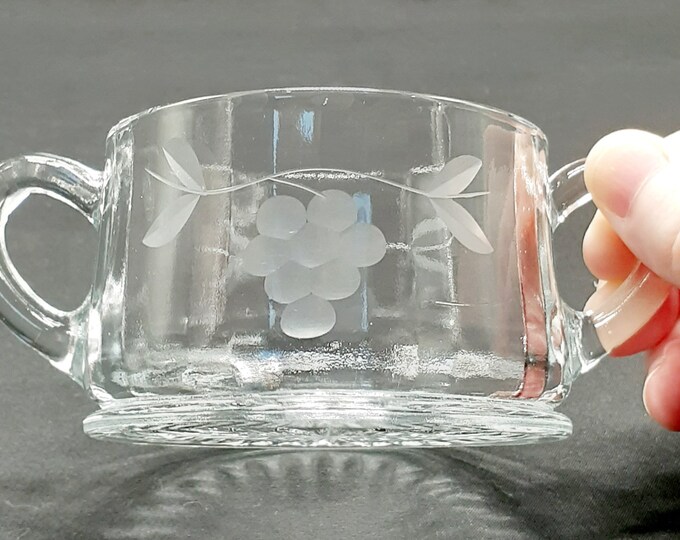 Antique J.B. Higbee Crystal Sugar Bowl and Cream Set With Grape Motif ...