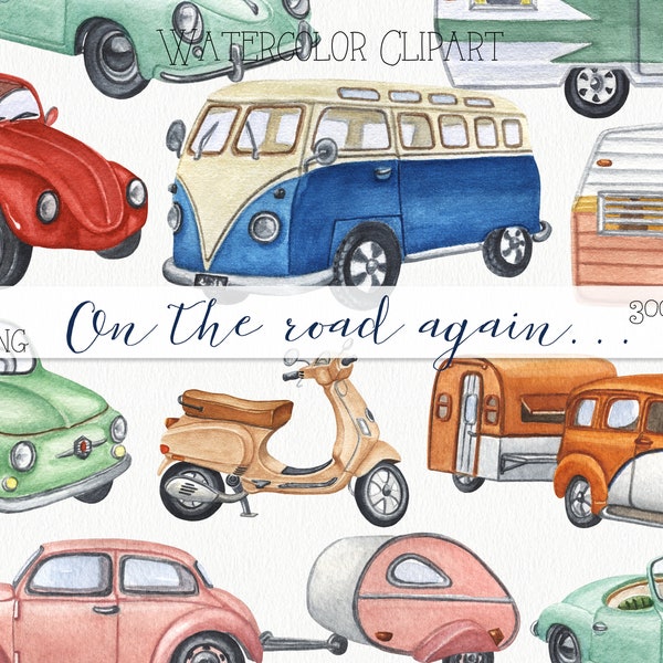 Retro Camper Clipart - Etsy