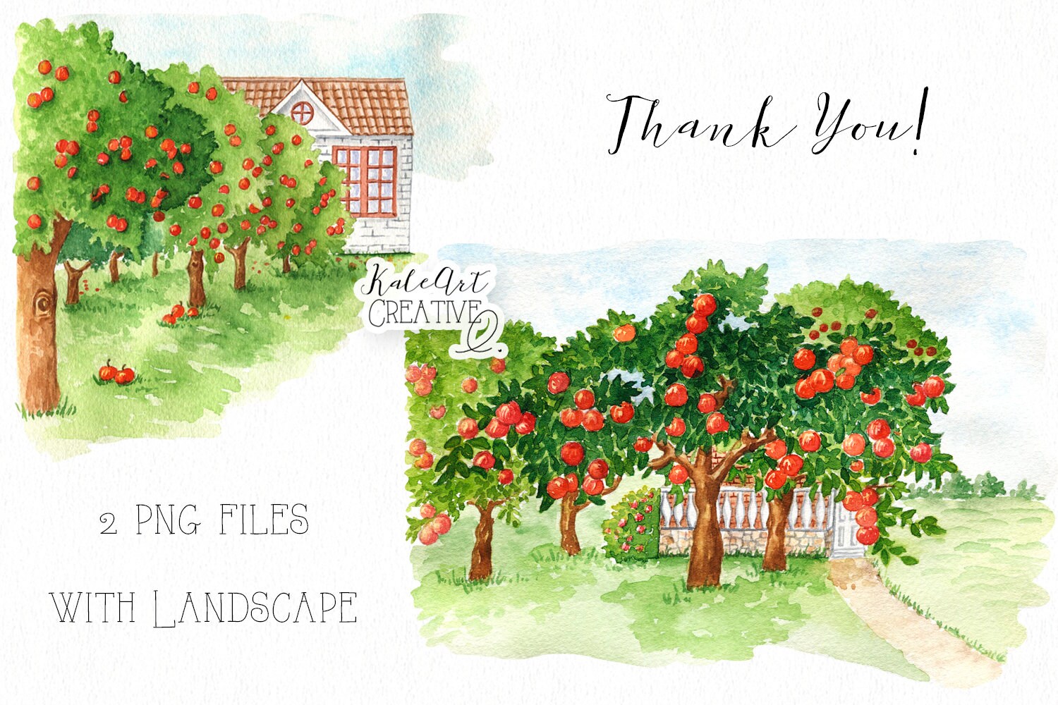 Watercolor Apple Season Clipart. Thanksgiving Day Clipart. - Etsy