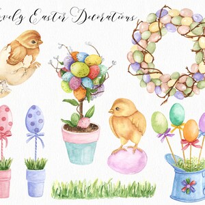 Watercolor Spring Easter Clipart. Easter Cute Rabbit. Vintage - Etsy