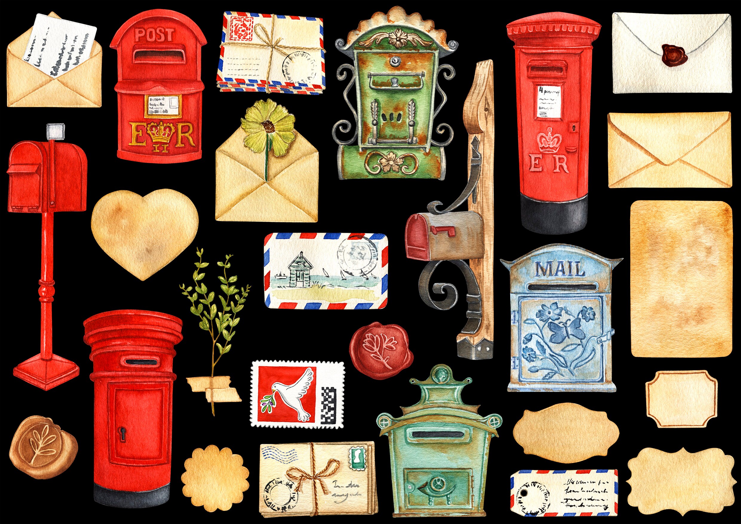 Vintage Mailbox Clipart