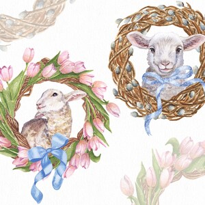 Watercolor Spring Easter Lambs Clipart. Easter Cute Lamb. Easter Sheep ...