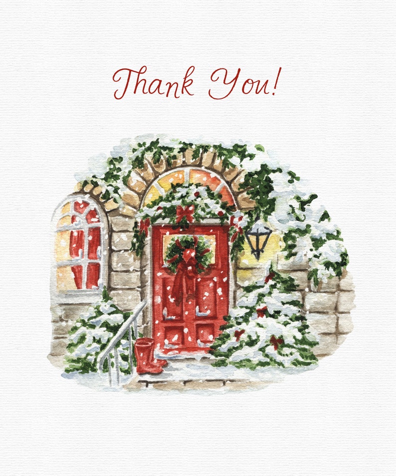 Watercolor Winter Scene Clipart. Christmas Season Clip Art. - Etsy