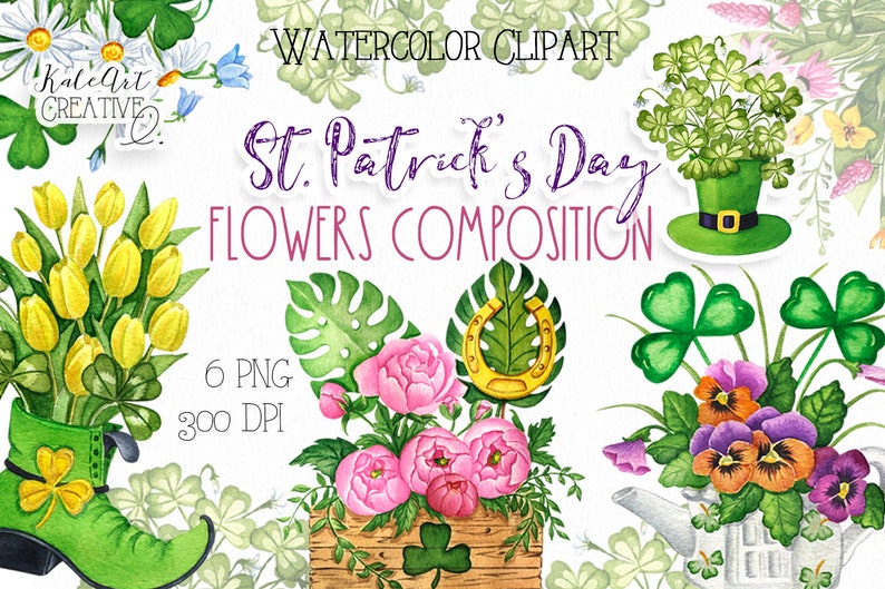 Watercolor St. Patrick's Day Clipart. Patrick's Day - Etsy