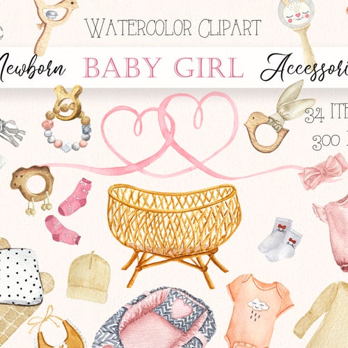 Watercolor Clipart Baby Shower Clipart Newborn Baby Boy Girl - Etsy