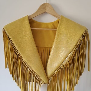 Gold and Yellow Metallic Leather Cape With Fringe - Etsy