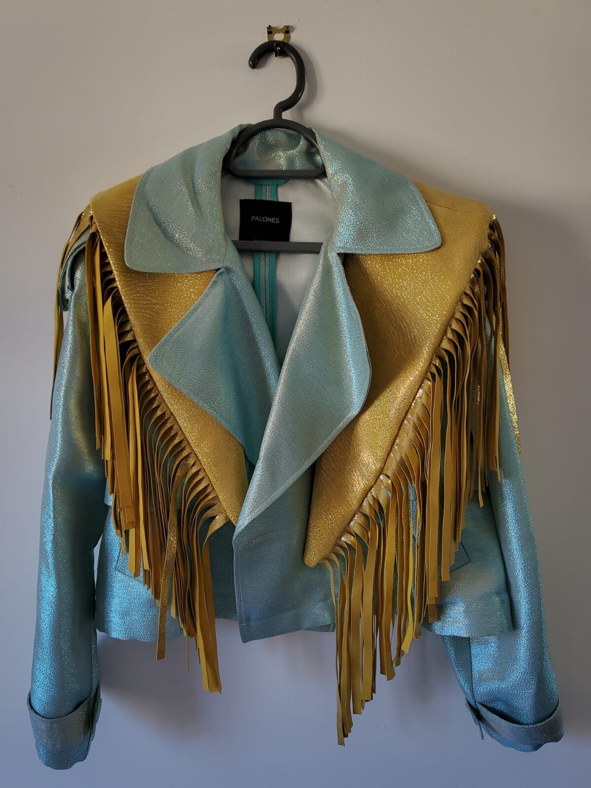 Gold and Yellow Metallic Leather Cape With Fringe - Etsy