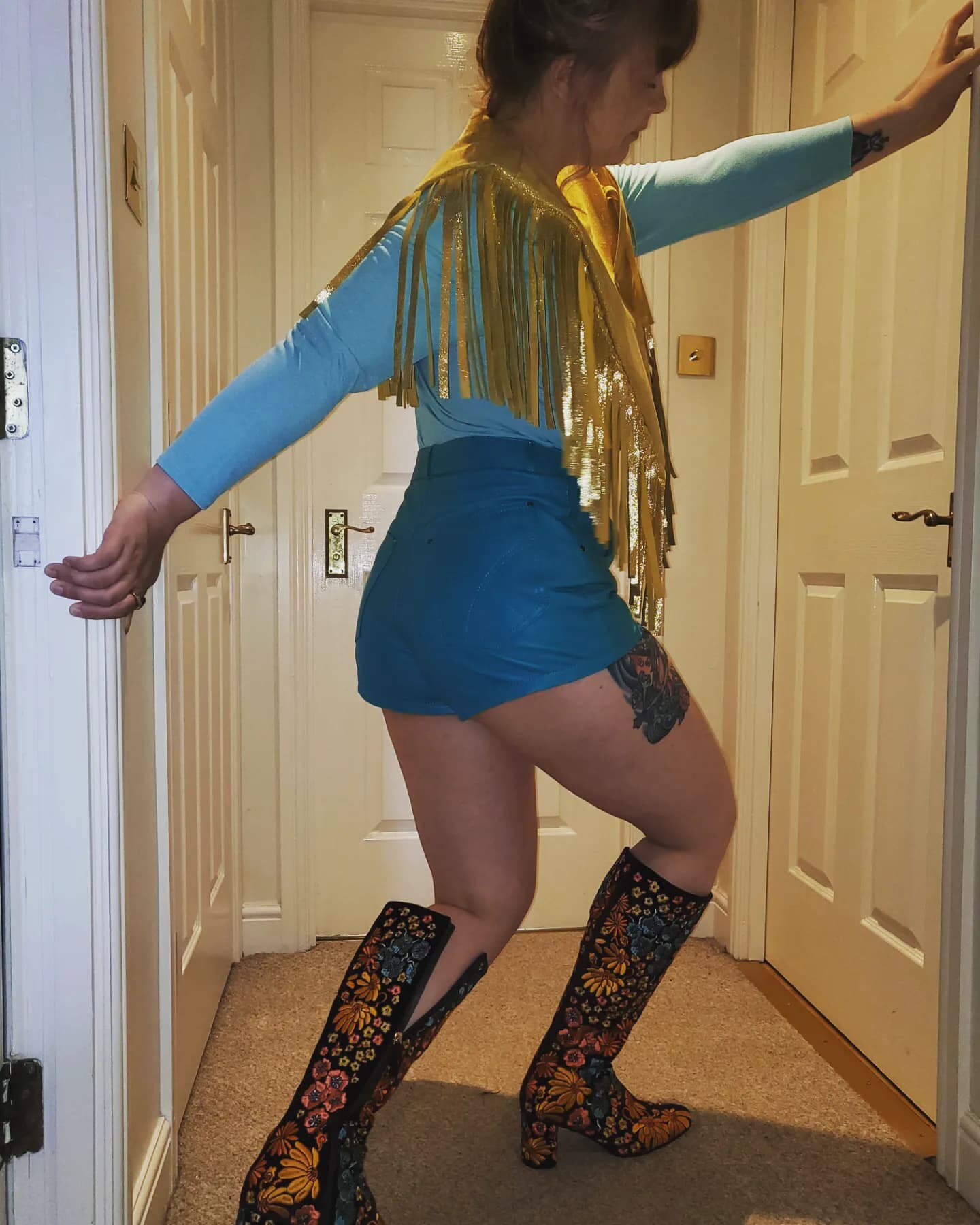 Gold and Yellow Metallic Leather Cape With Fringe - Etsy