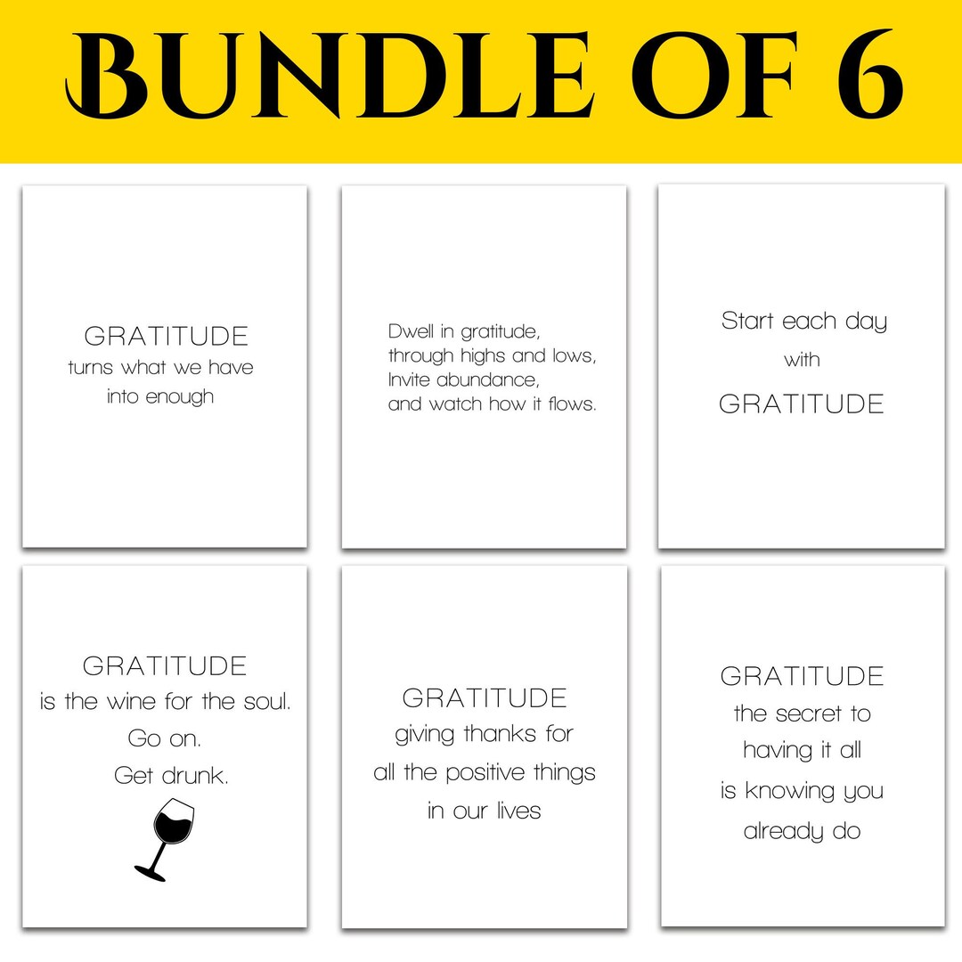Gratitude Wall Art Bundle of 6 Digital Download - Etsy