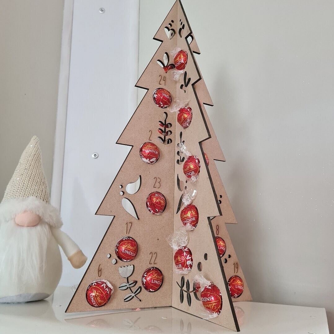 Lindt Lindor Christmas Tree Advent Calendar Laser File - Glowforge SVG ...