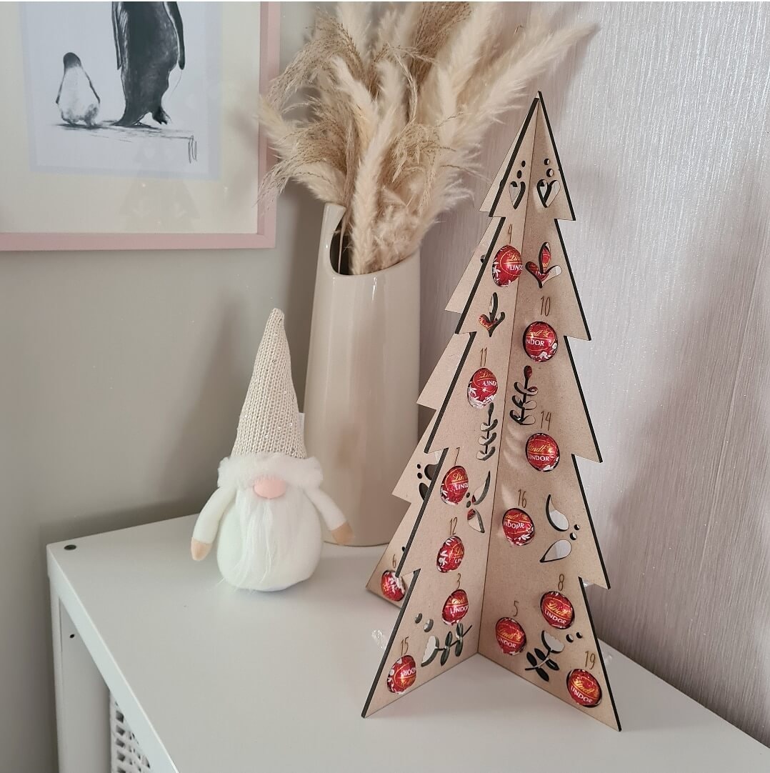 Lindt Lindor Christmas Tree Advent Calendar Laser File Glowforge SVG PDF DXF Cricut - Etsy