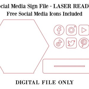 Digital Download , Social Media Sign Laser Cutting File , Lasercutting ...