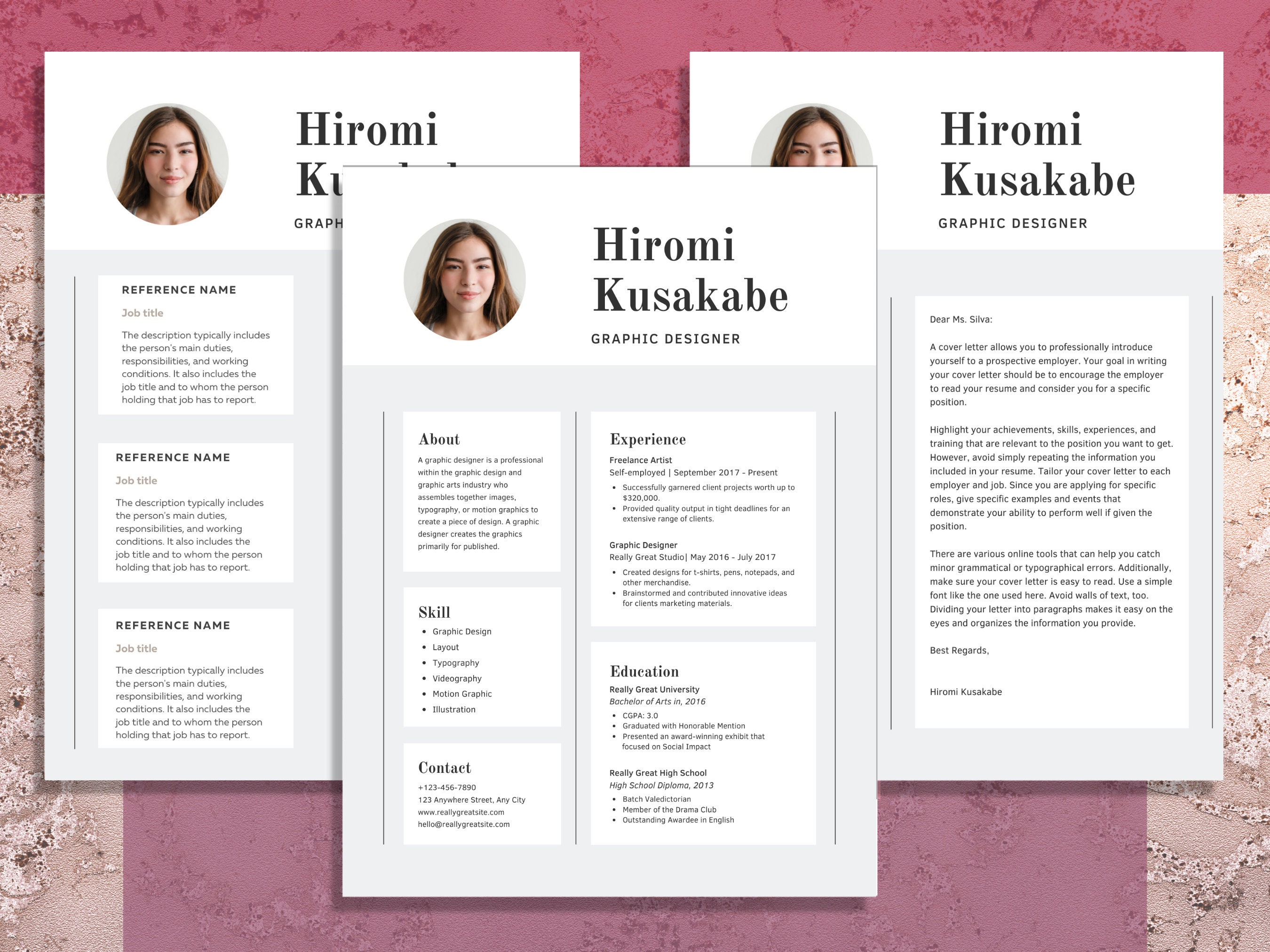 3 Page Resume Template Professional Modern Resume Template - Etsy