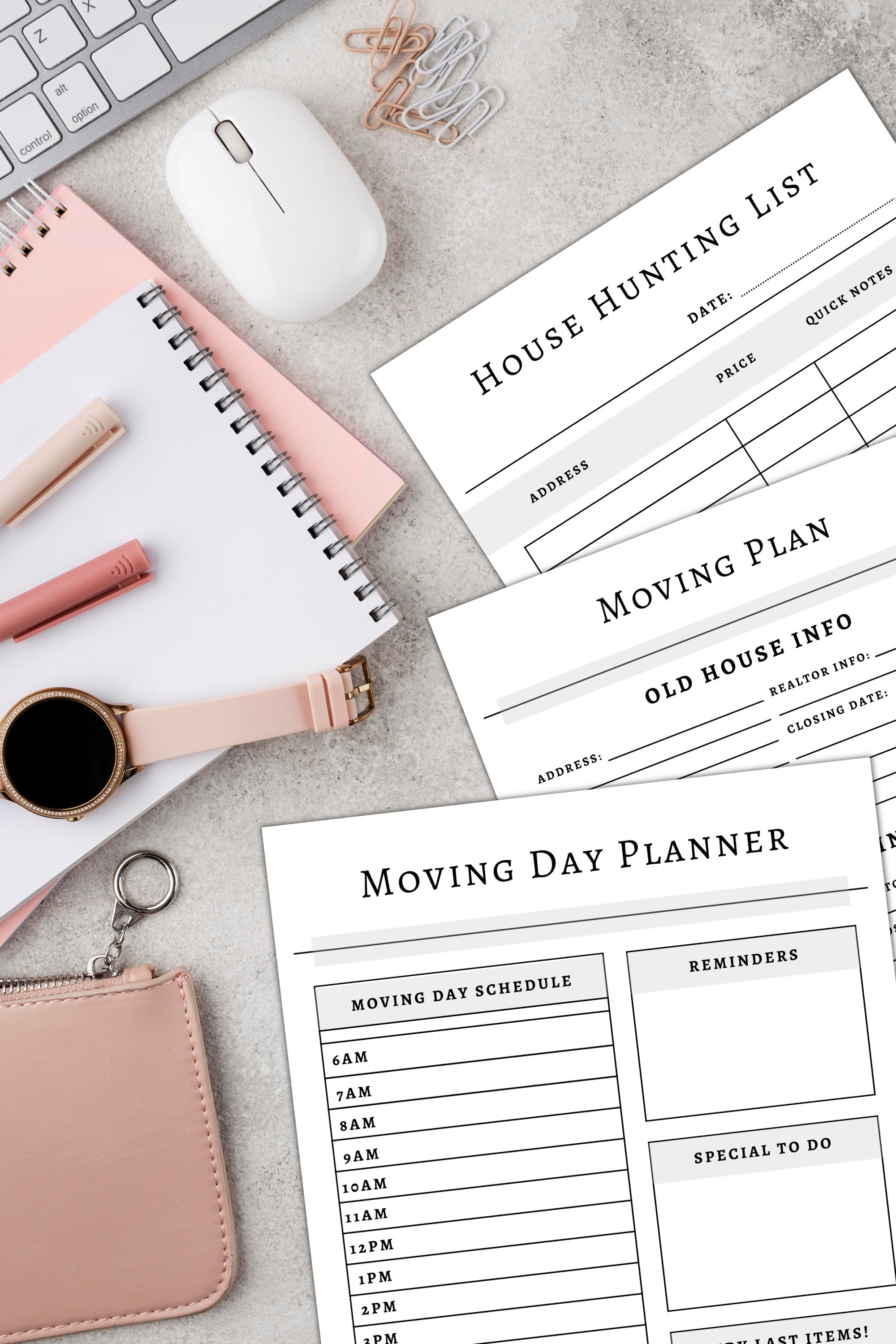 Moving Checklist Bundle Minimal Grey Scale Complete Moving Planner ...