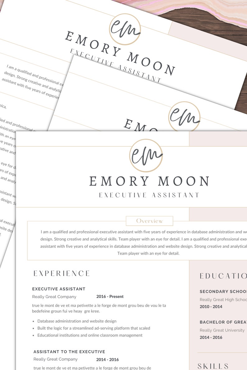 3 Page Resume Template Professional Modern Resume Template - Etsy