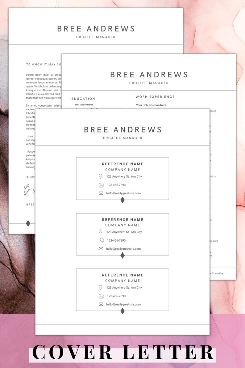 3 Page Resume Template Professional Modern Resume Template - Etsy