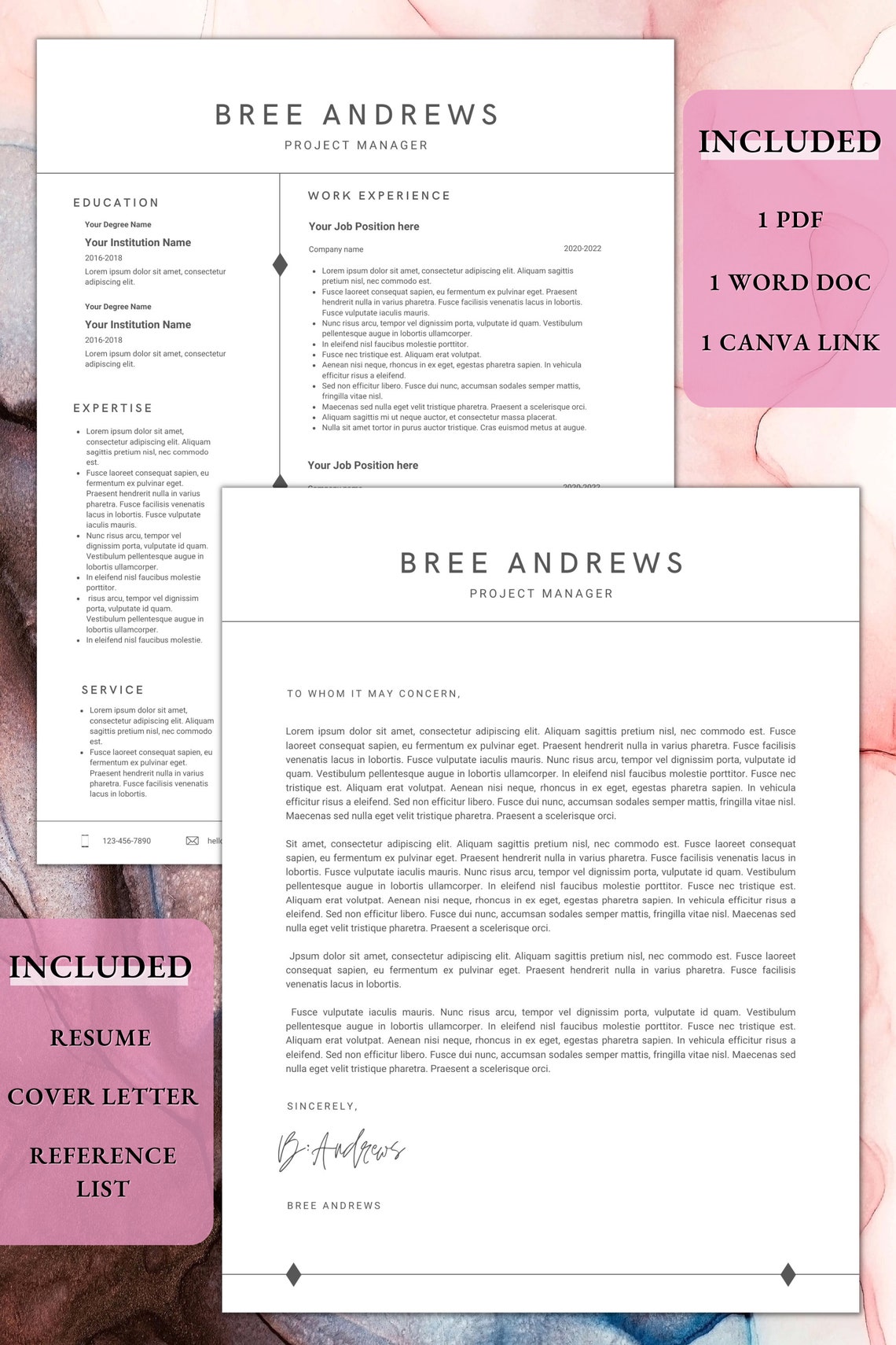 3 Page Resume Template Professional Modern Resume Template Executive ...
