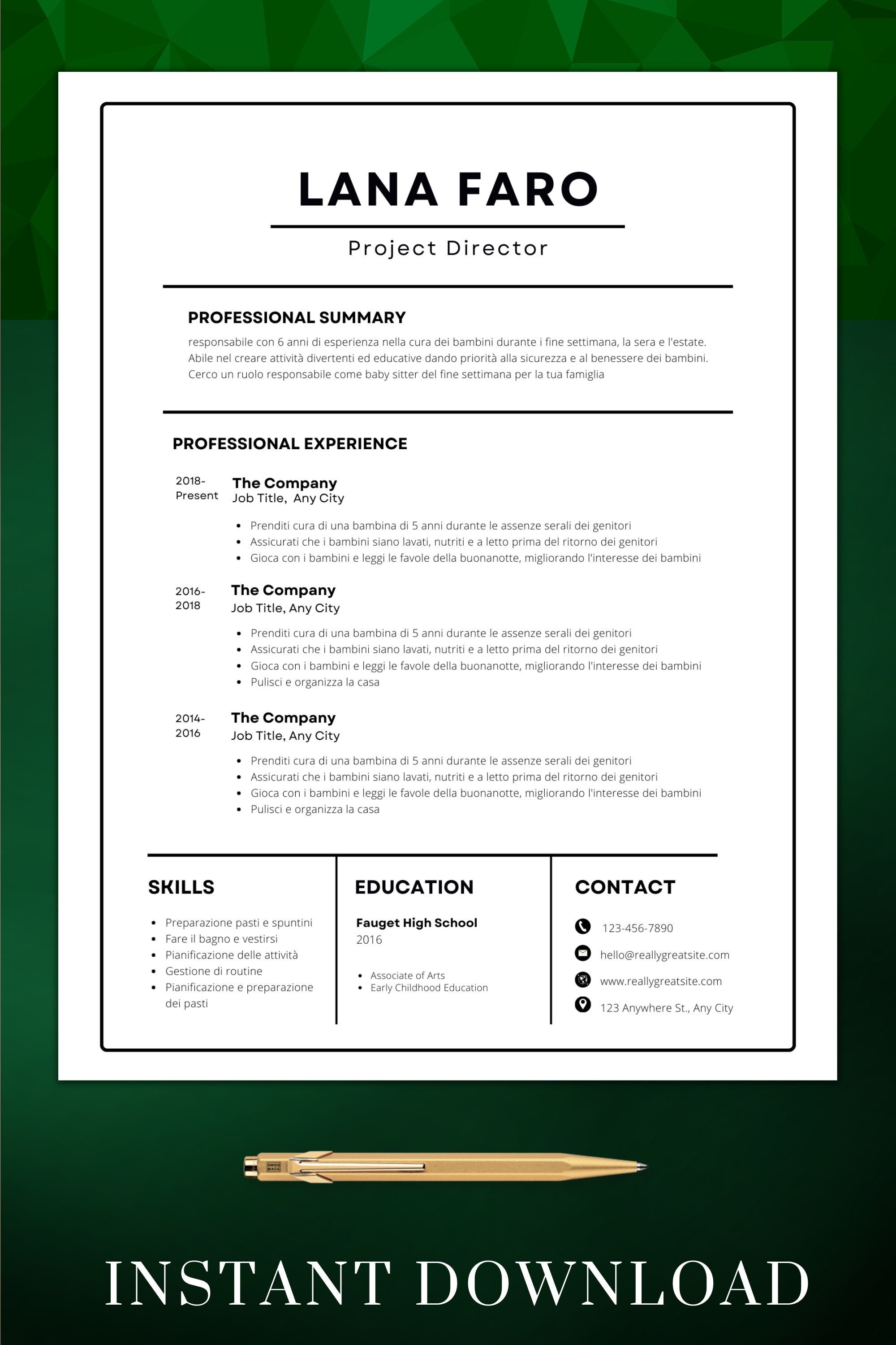 2 Page Resume Template Professional Modern Resume Template - Etsy