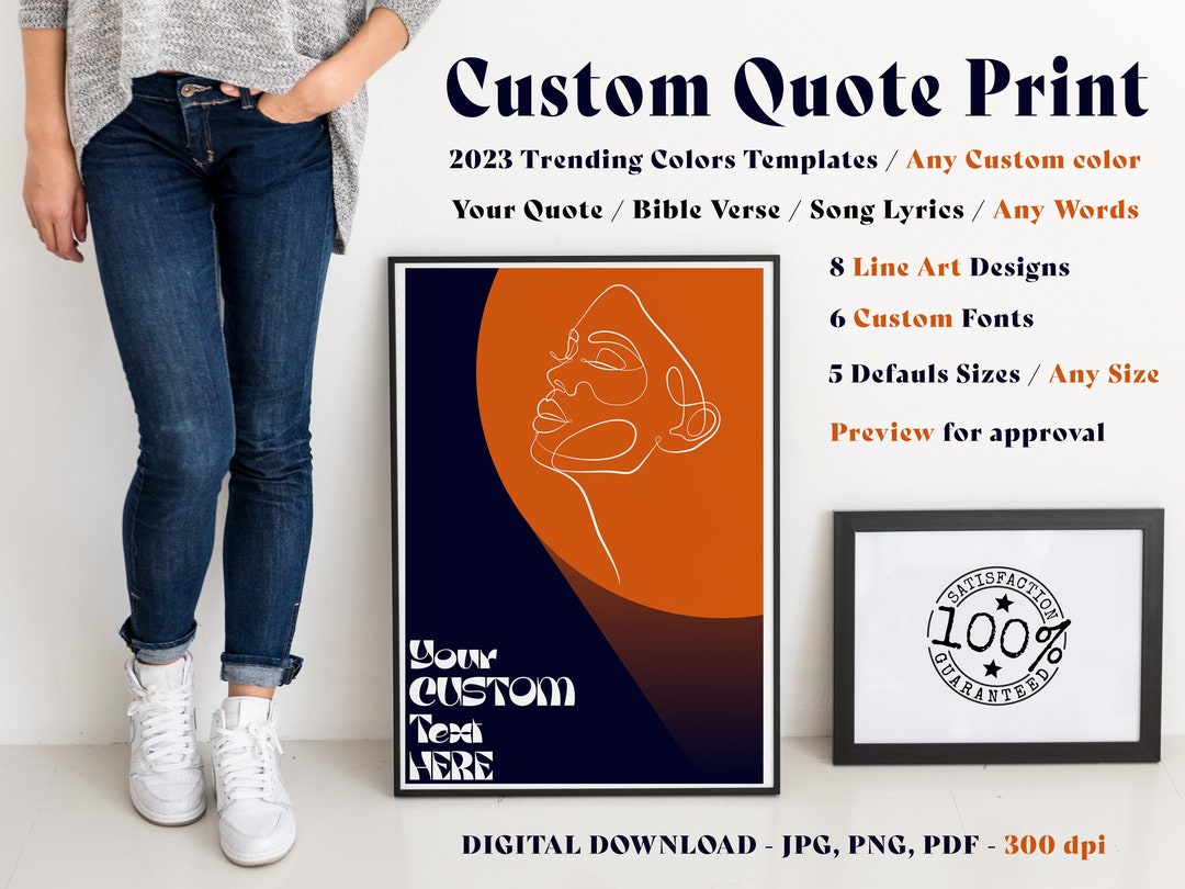 Custom Quote Digital Download Art Poster, Aesthetic Wall Art ...