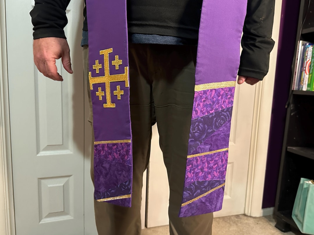 Purple Clergy Stole for Lent & Advent – Handmade Liturgical Vestment - Etsy