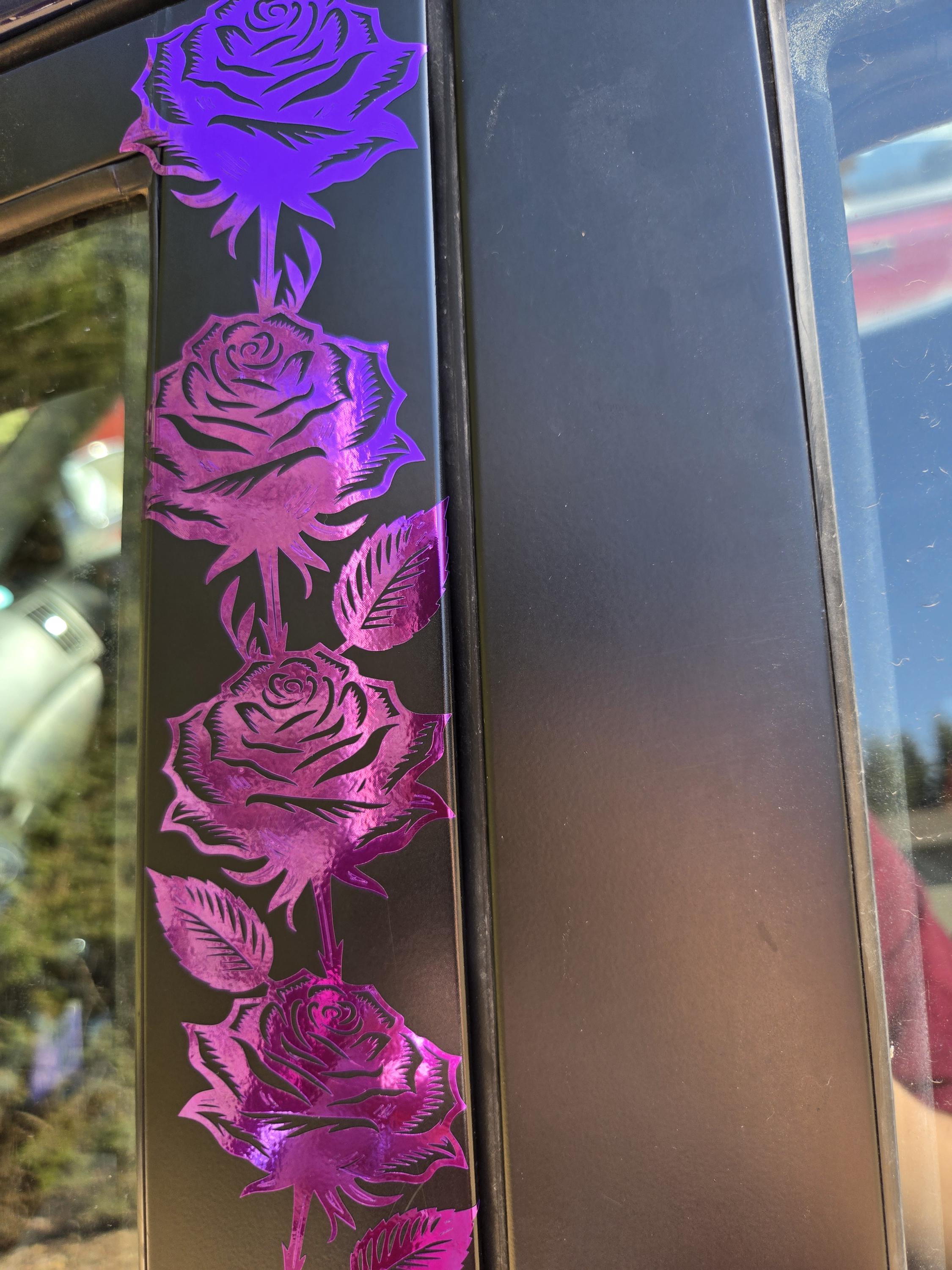 Rose Vine Car Decal Chrome Purple 2 Pack-roses Sticker for Car or Truck ...