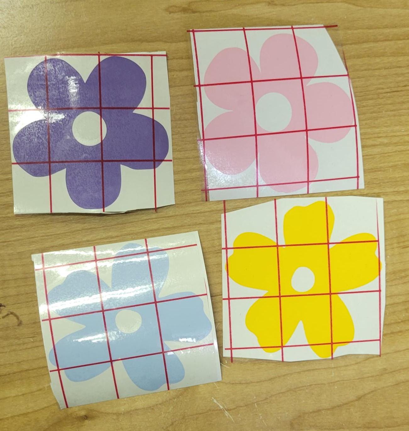 Removable Vinyl Flower Wall Decals - Yellow, Blue, Pink & Purple ...